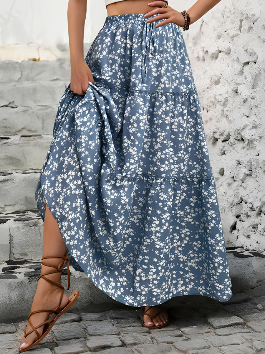 Tiered Floral Maxi Skirt – Femmebot Clothing