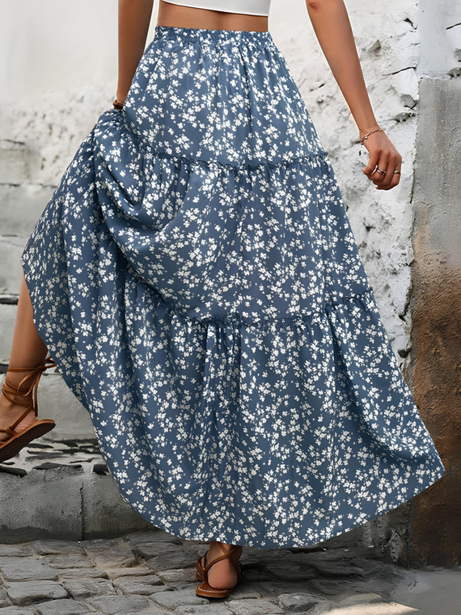 Tiered Floral Maxi Skirt – Femmebot Clothing