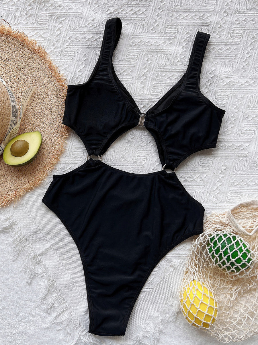 Cutout Plunge One-Piece Swimwear – Femmebot Clothing
