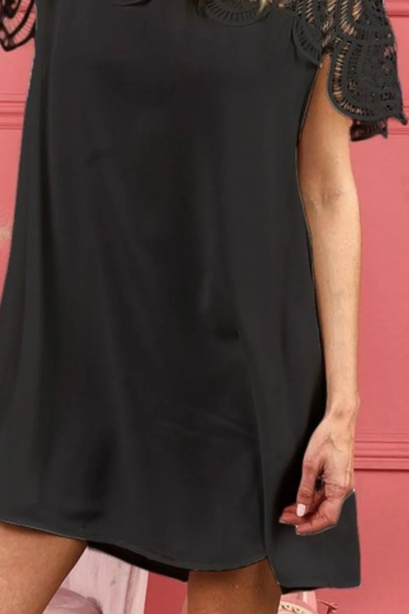 Crochet Detailed Wrinkled Dress – Femmebot Clothing